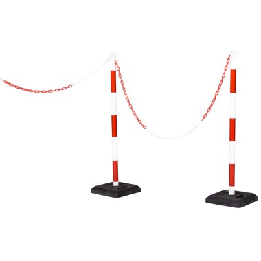 Kit 2 postes delimitadores de seguridad rojos y blancos - Tekipeo